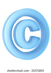 3d Rendering Copyright Sign Translucent Material Stock Illustration ...
