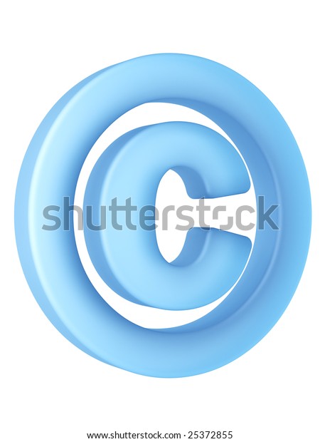 3d Rendering Copyright Sign Translucent Material Stock Illustration ...