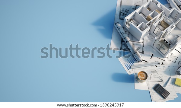 3d Rendering Cross Section Residential Unit Stock Illustration ...