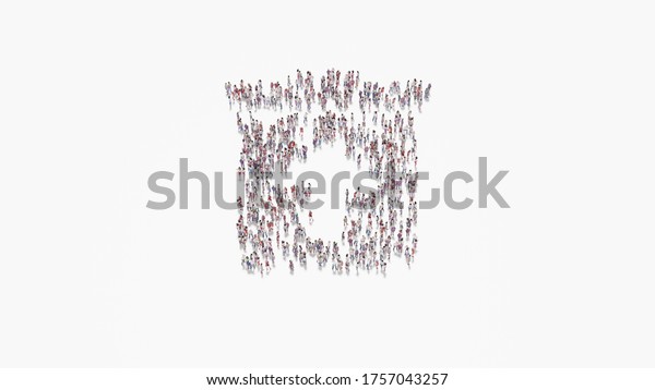 3d Rendering Crowd Different People Shape Stock Illustration 1757043257 ...