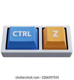 3d Rendering Ctrl Z Keyboard Keys Stock Illustration 2206597555 ...