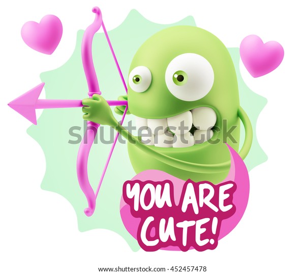 3d Rendering Cupid Emoticon Face Saying Stock Illustration 452457478 ...