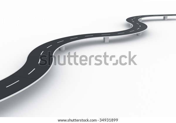 3d Rendering Curved Road Bridge Stock Illustration 34931899 | Shutterstock