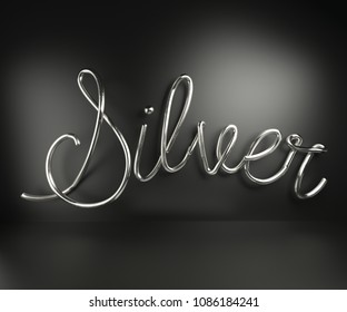 3d Rendering Custom Calligraphy Shiny Word: ภาพประกอบสต็อก 1086184241