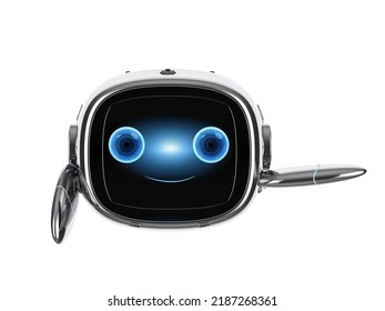 3d Rendering Cute Assistant Artificial Intelligence Stock Illustration ...