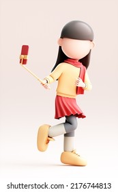 3d Rendering Cute Cartoon Characters Stock Illustration 2176744813 ...