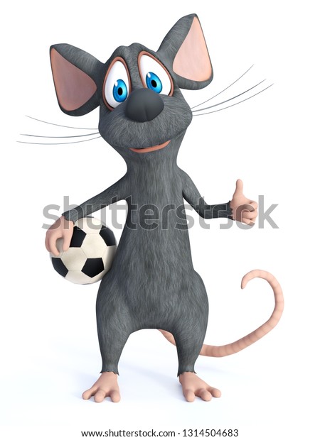3d Rendering Cute Smiling Cartoon Mouse Stock Illustration 1314504683 ...