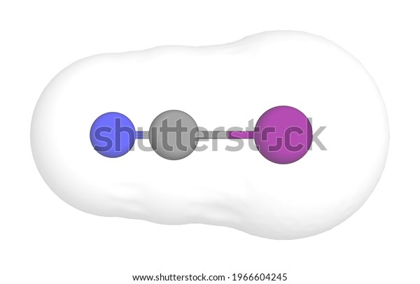 3d Rendering Cyanogen Iodide White Transparent Stock Illustration ...