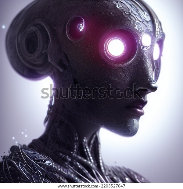 3d Rendering Cyborg Bionic Human Robotic Stock Illustration 2203527047 ...