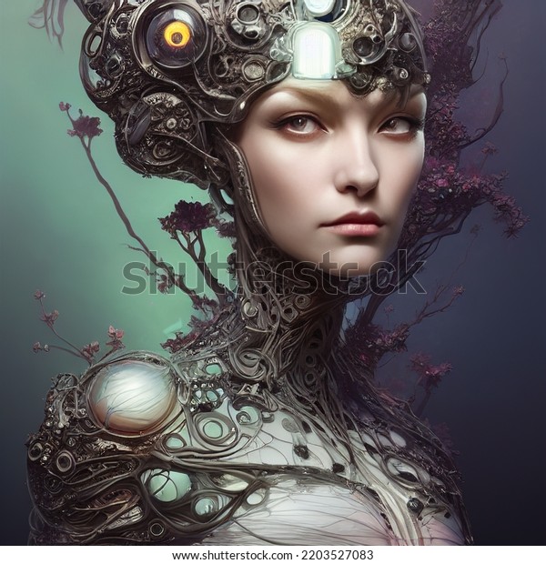 3d Rendering Cyborg Bionic Human Robotic Stock Illustration 2203527083 ...