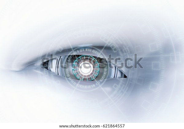 3d Rendering Cyborg Eye Virtual Display Stock Illustration 621864557 ...