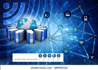 3d Rendering Database Storage Network Concept Stock Illustration ...