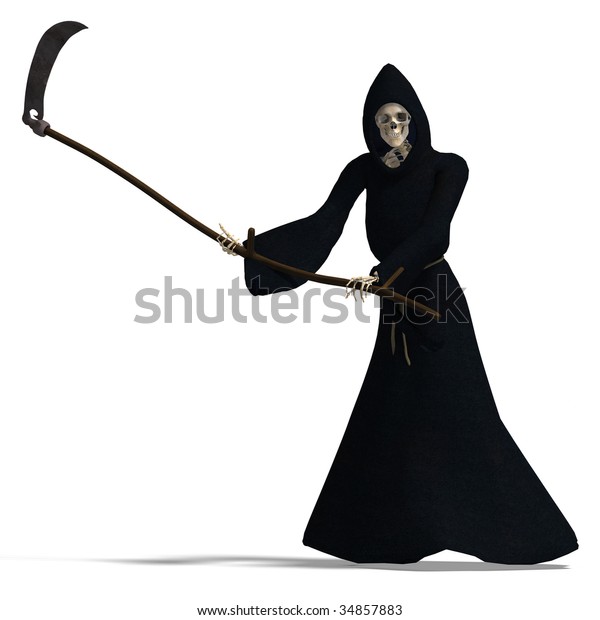 3d Rendering Deadly Reaper Clipping Path Stock Illustration 34857883 ...