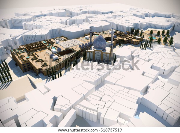 3d Rendering Design Central Mosque View Stock Illustration 518737519 ...