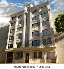 3d Rendering Design Classical Building View Stock Illustration ...