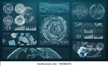 Futuristic Login Cyberpunk Menu Interface Screen Stock Vector (Royalty ...