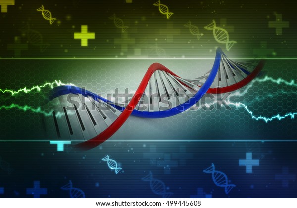 3d Rendering Digital Illustration Dna Structure: ilustrações stock ...
