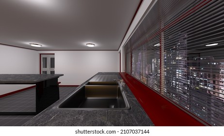 1,310 Kitchen window night Stock Illustrations, Images & Vectors ...