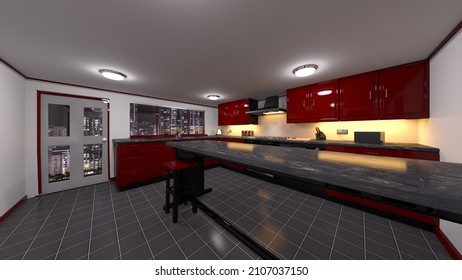 1,310 Kitchen window night Stock Illustrations, Images & Vectors ...
