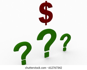 Question Mark Dollar Sign On White Stock Photo (Edit Now) 1481656145