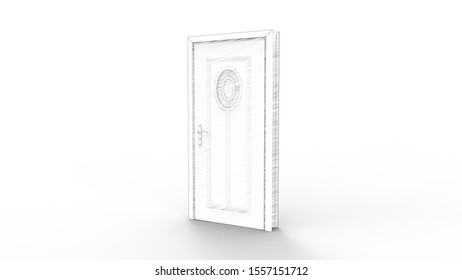 3d Rendering Door Isolated Studio Background Stock Illustration ...