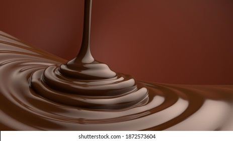3d Rendering Dripping Chocolate Stock Illustration 1872573604 ...