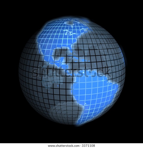 3d Rendering Earth Focus On America Stock Illustration 3371108 ...
