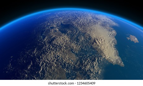 3d Rendering Earth Realistic Clouds Northern: ภาพประกอบสต็อก 1234606801 ...
