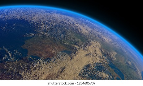 3d Rendering Earth Realistic Clouds Europe 스톡 일러스트 1234605376 ...