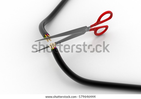 3d Rendering Electric Cable Cut By Stock Illustration 579646444 ...
