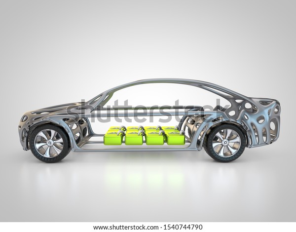 3d Rendering Electric Car Side View Stock Illustration 1540744790 ...