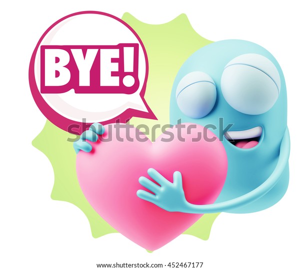 3d Rendering Emoji Saying Bye Colorful Stock Illustration 452467177 ...