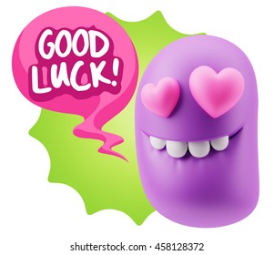 3d Rendering Emoji Saying Good Luck Stock Illustration 458128372 ...