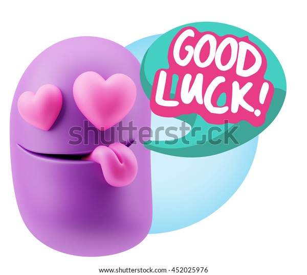 3d Rendering Emoji Saying Good Luck Stock Illustration 452025976 ...