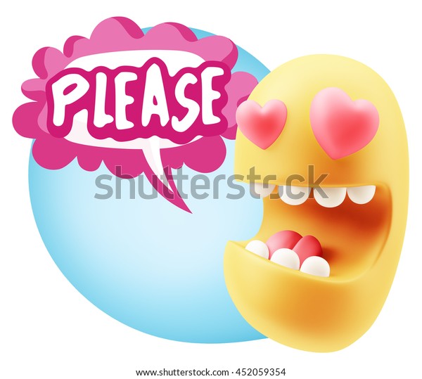 3d Rendering Emoji Saying Please Colorful Stock Illustration 452059354 ...