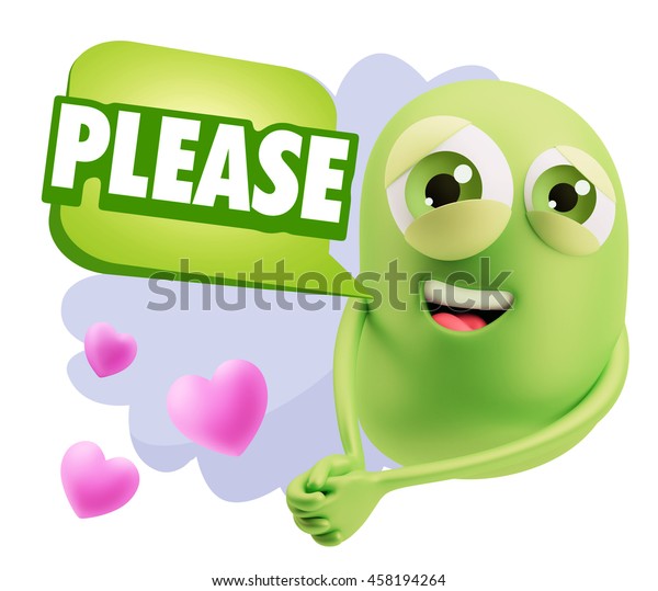 3d Rendering Emoji Saying Please Colorful Stock Illustration 458194264 ...