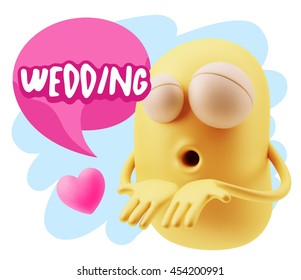 3d Rendering Emoticon Face Saying Wedding 스톡 일러스트 454200991 | Shutterstock