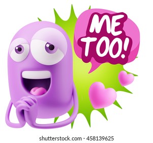 3d Rendering Emoticon Face Saying Me Stock Illustration 458139625 ...