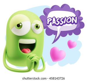3d Rendering Emoticon Face Saying Passion Stock Illustration 458143726 ...