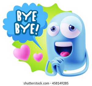 3d Rendering Emoticon Face Saying Bye 스톡 일러스트 458149285 | Shutterstock