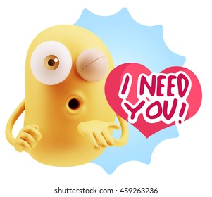 3d Rendering Emoticon Face Saying Need 스톡 일러스트 459263236 | Shutterstock