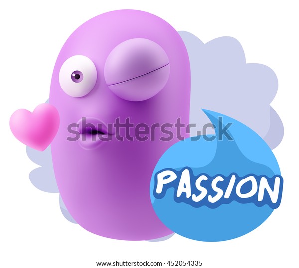 3d Rendering Emoticon Face Saying Passion Stock Illustration 452054335 ...