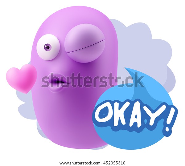 3d Rendering Emoticon Face Saying Okay Stock Illustration 452055310 ...