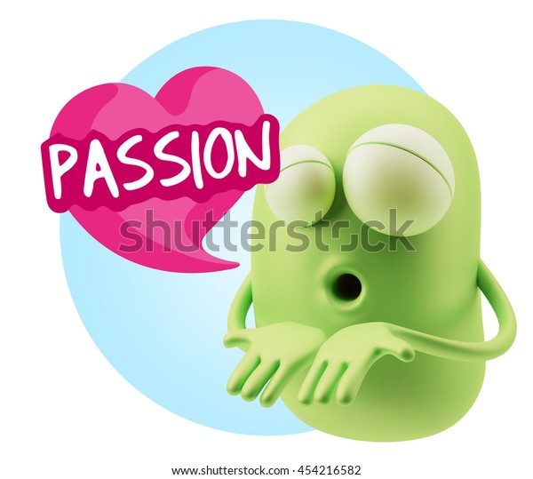3d Rendering Emoticon Face Saying Passion Stock Illustration 454216582 ...
