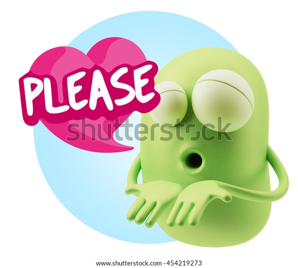 3d Rendering Emoticon Face Saying Please 스톡 일러스트 454219273 | Shutterstock