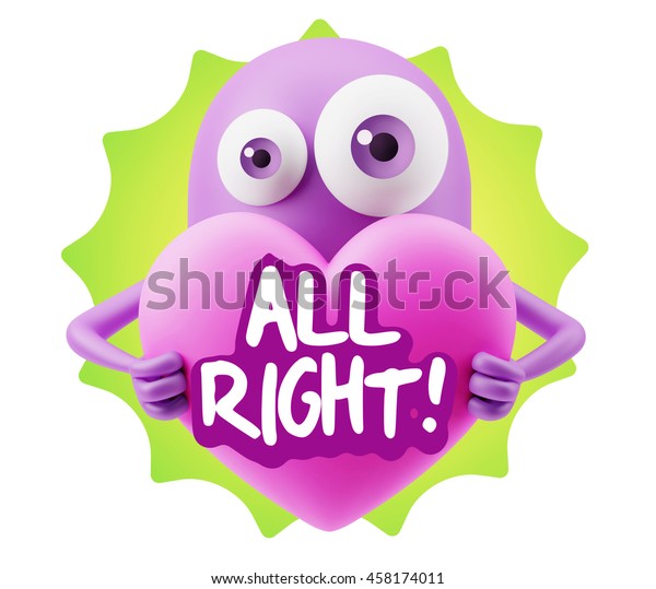 3d Rendering Emoticon Face Saying All Stock Illustration 458174011