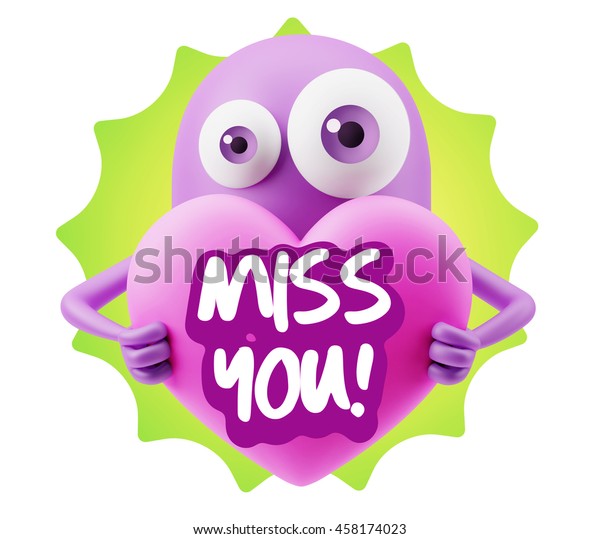 3d Rendering Emoticon Face Saying Miss Stock Illustration 458174023 ...