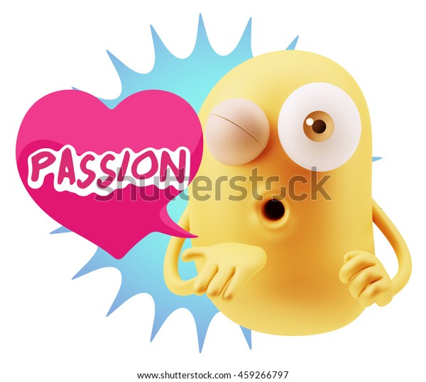 3d Rendering Emoticon Face Saying Passion Stock Illustration 459266797 ...