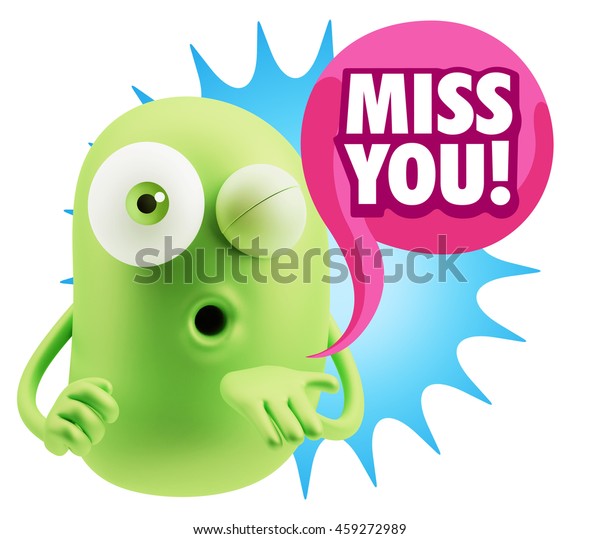3d Rendering Emoticon Face Saying Miss Stock Illustration 459272989 ...