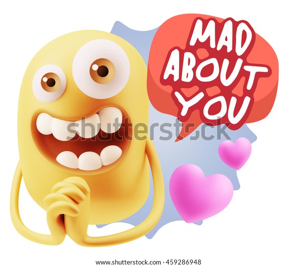 3d Rendering Emoticon Face Saying Mad Stock Illustration 459286948 ...